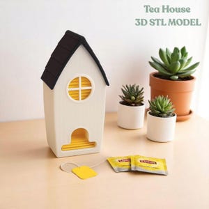 Tea House 3D STL File, Tea Bag Holder, Minimalist Tea House 3D Print ...