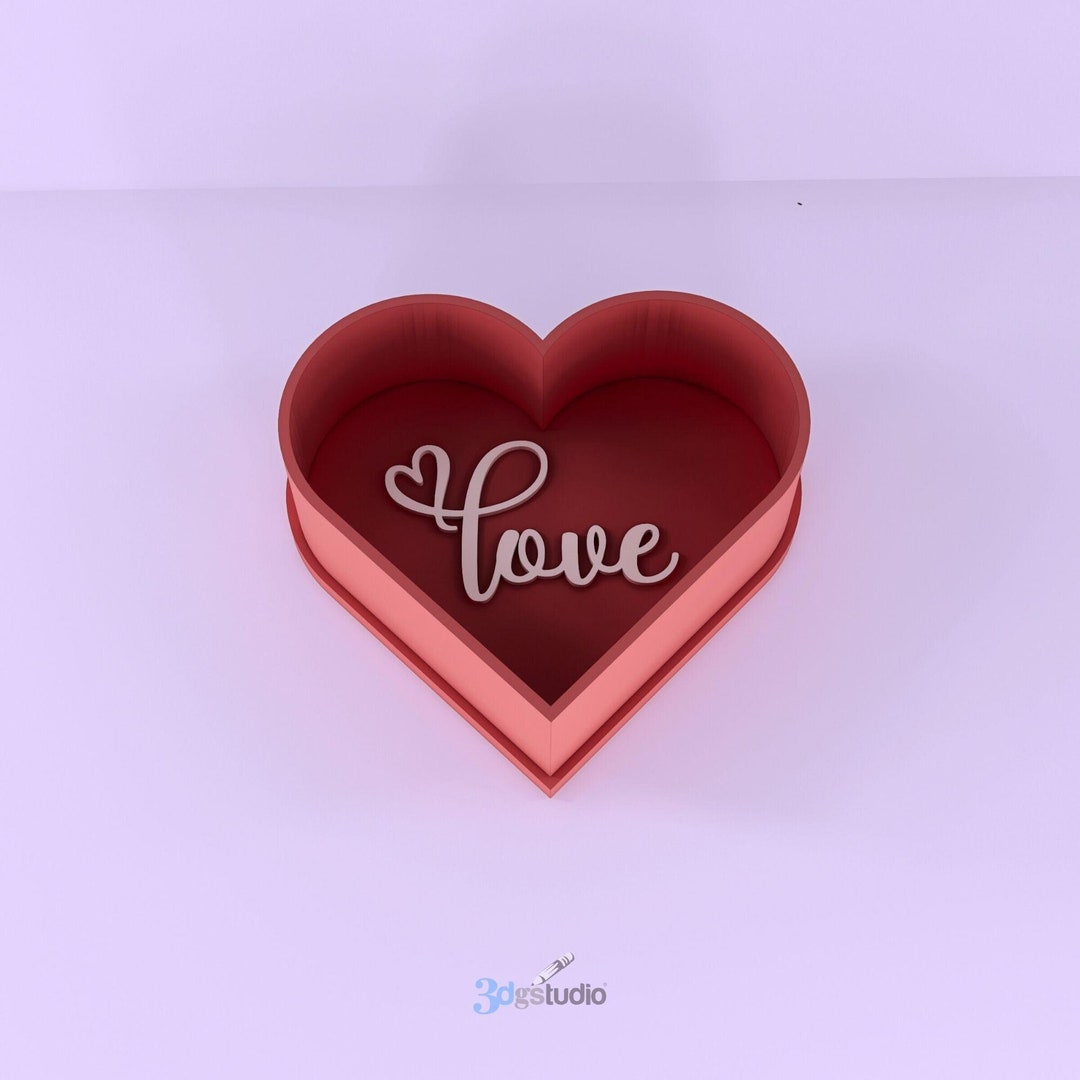 Love Heart Box Stl File, Valentines Day 3D Print Files, 3D Valentines ...