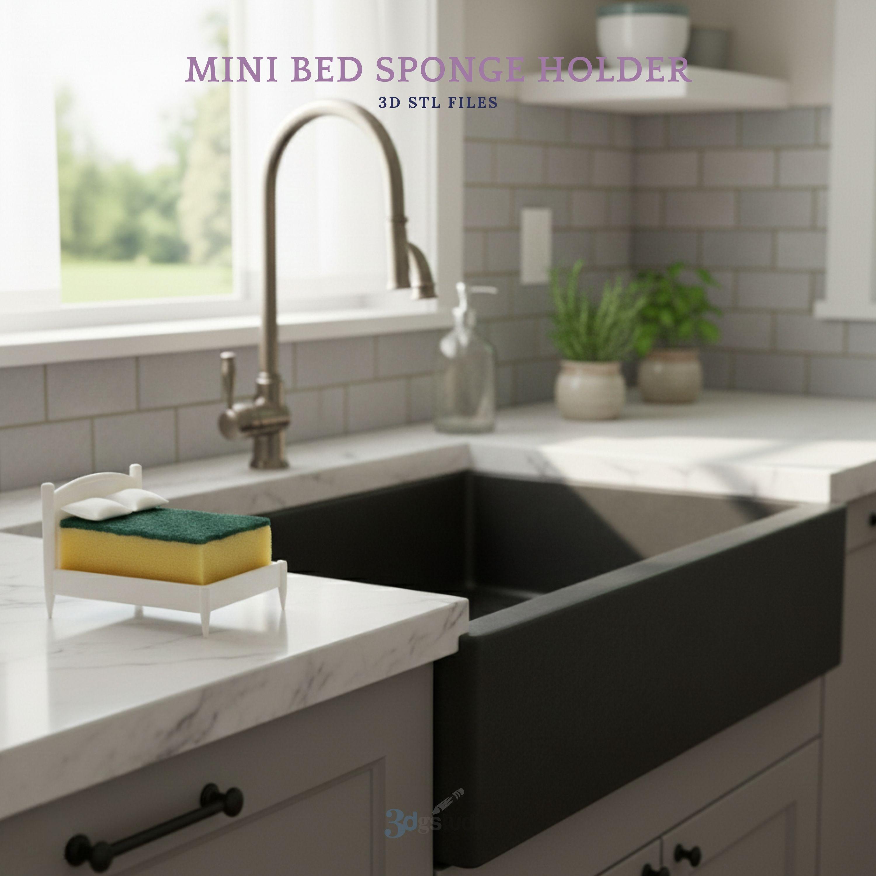 Mini Bed Sponge Holder 3D STL Files, Kitchen Sink Organizer, 3D ...