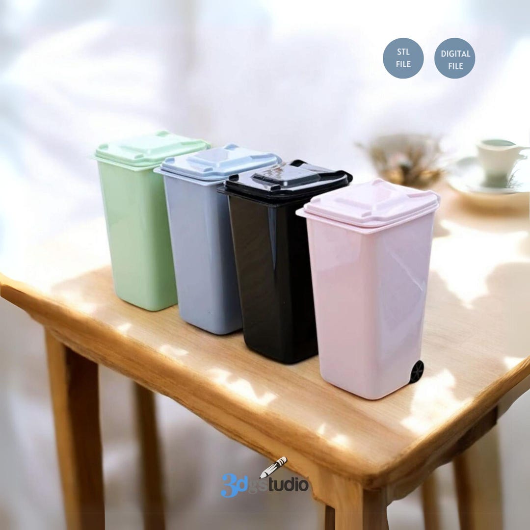 Mini Trash Can, 3D Print File, Stl File 3d Printing, Miniature ...