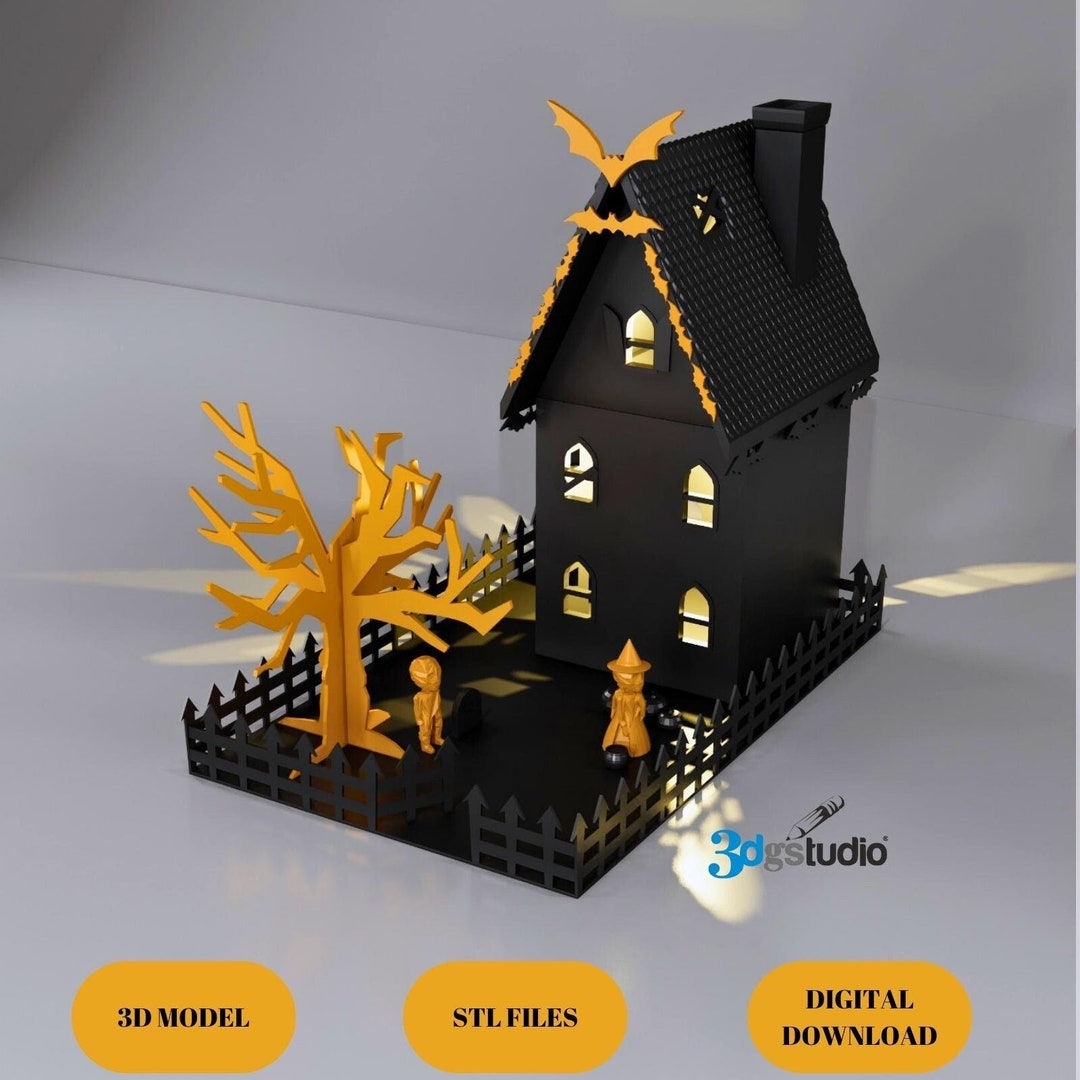 Haunted House 3D Stl Files, 3D Halloween Print Files - Etsy