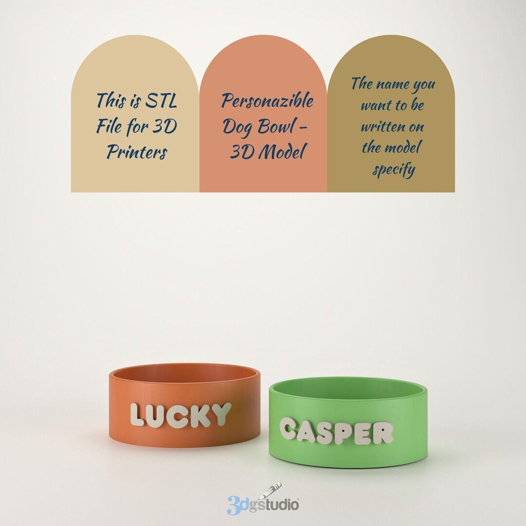 Personalized Dog or Cat Bowl 3D Print Stl File, Custom Print 3D Stl ...