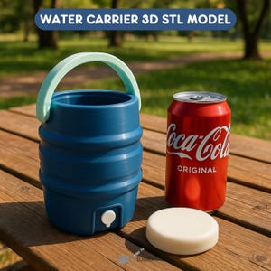 Mini Portable Water Carrier 3D Print File – Picnic Cola Dispenser STL ...