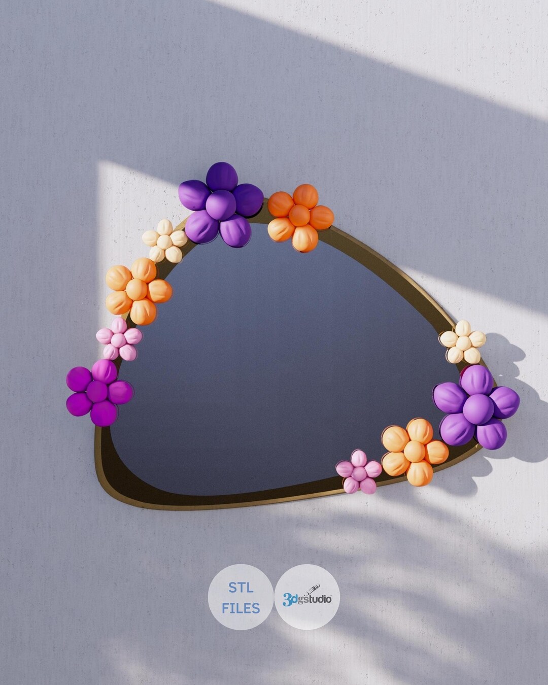 3D Print File, Mirror Flowers, Stl File 3d Printing, Home Decor Stl ...