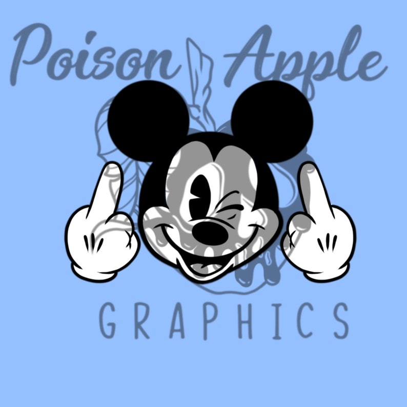 Mickey Mouse Fuck You Clipart Png Sublimation File Etsy