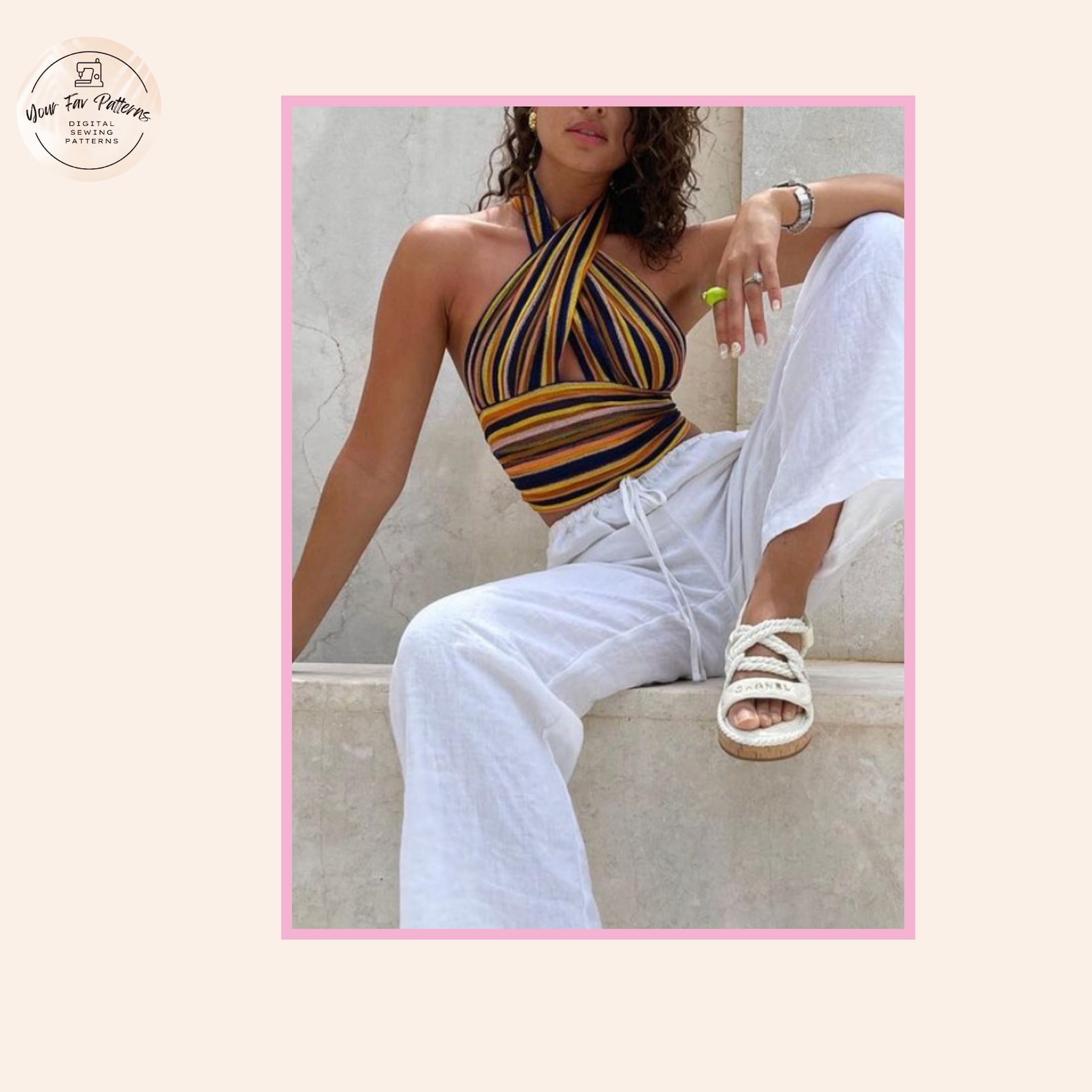 Criss Cross Halter Top PDF Pattern Halter Crop Top Sewing - Etsy