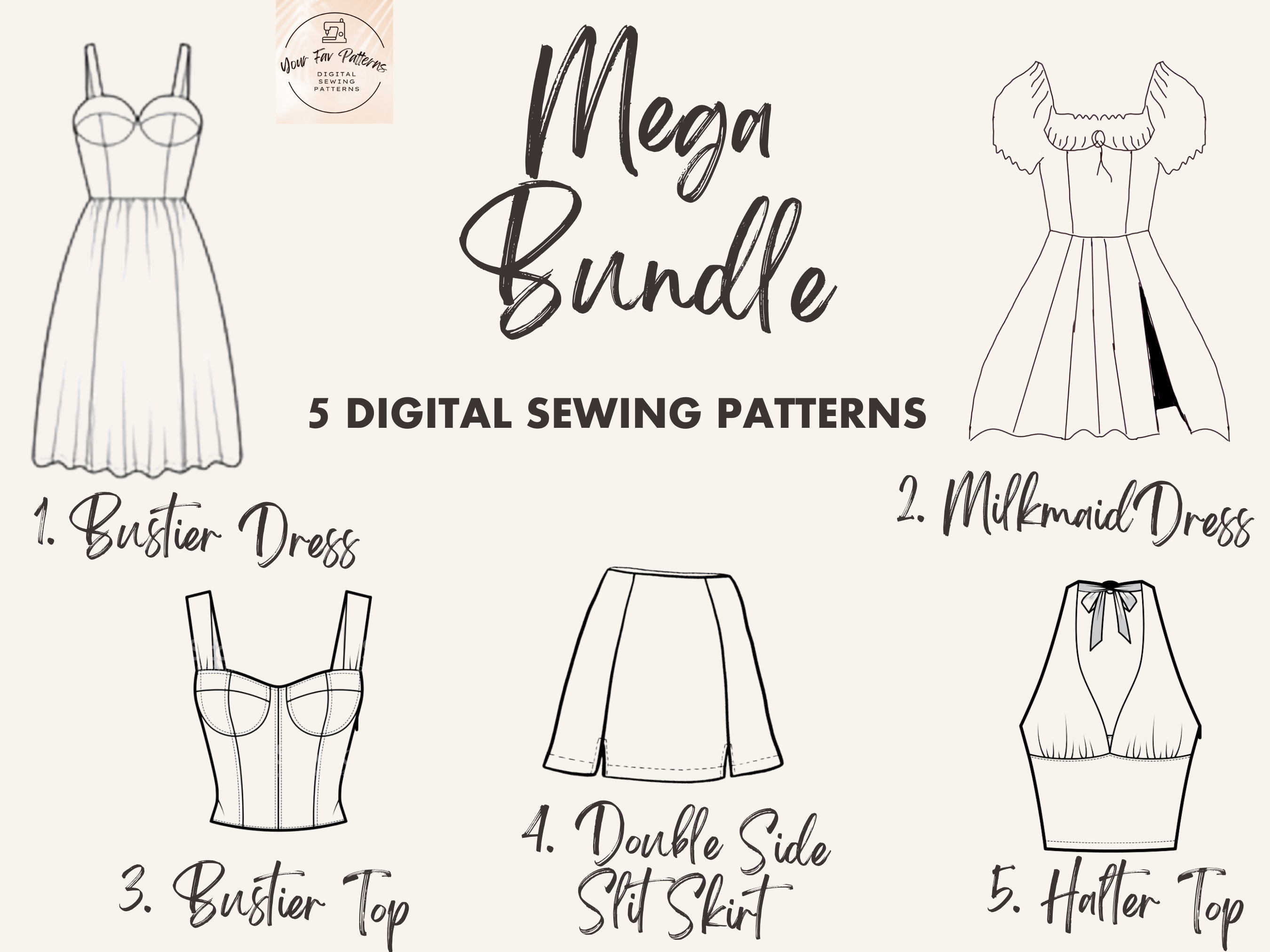 Sewing Patterns 5 Mega Bundle Sewing Pattern for Women Pdf Sewing ...