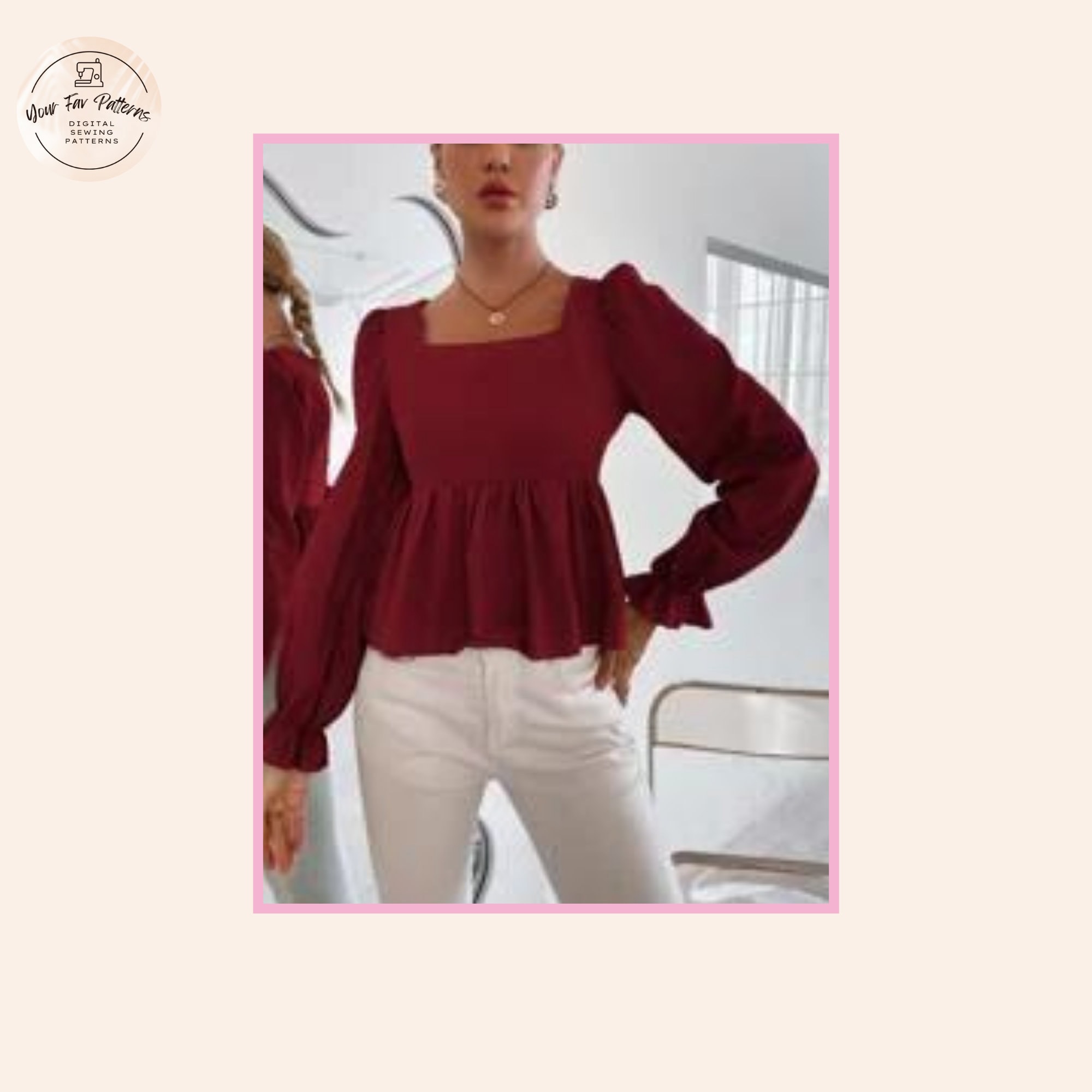 Belle Full Sleeve Top PDF Sewing Pattern | DIY Full Sleeve Long Top ...