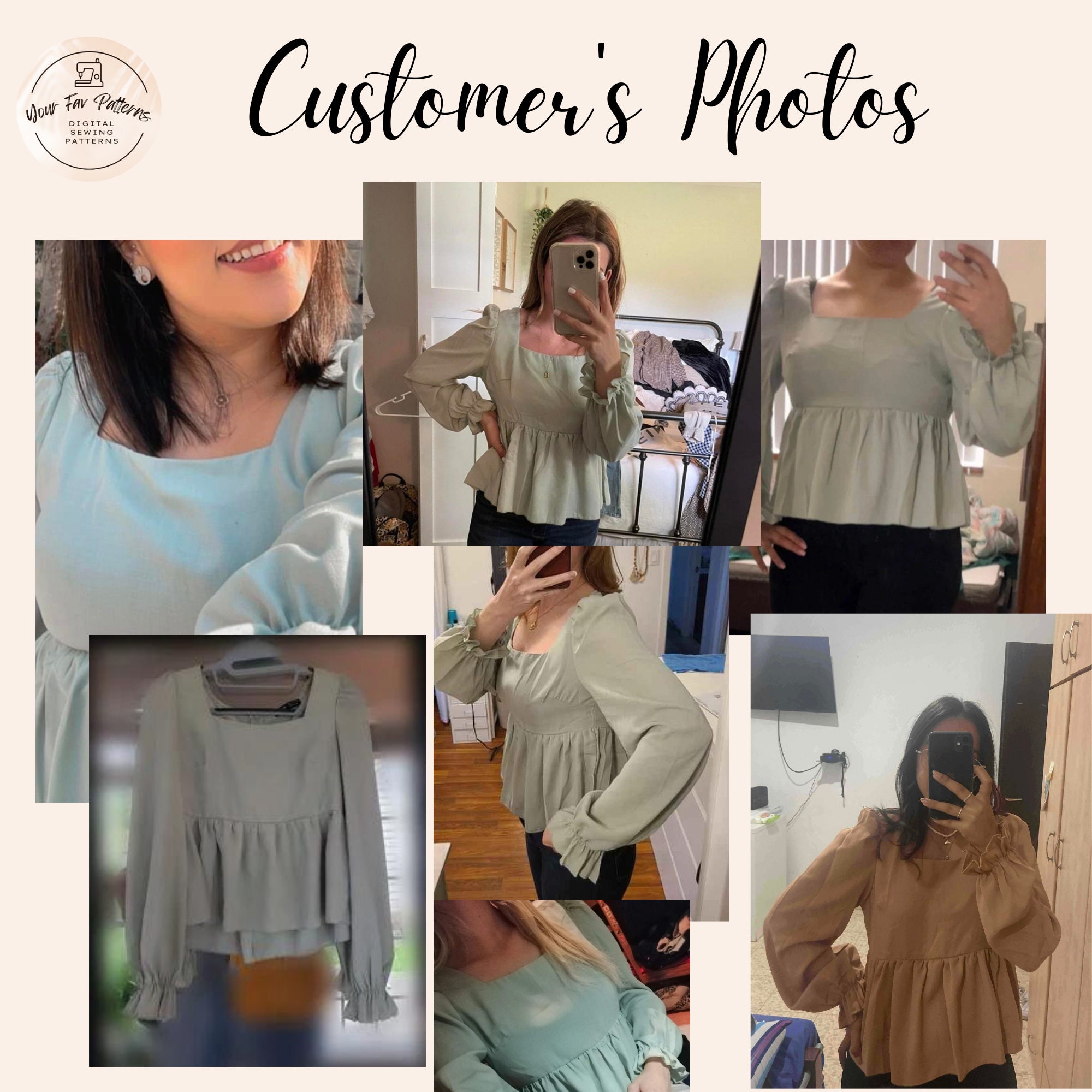 Belle Full Sleeve Top PDF Sewing Pattern | DIY Full Sleeve Long Top ...