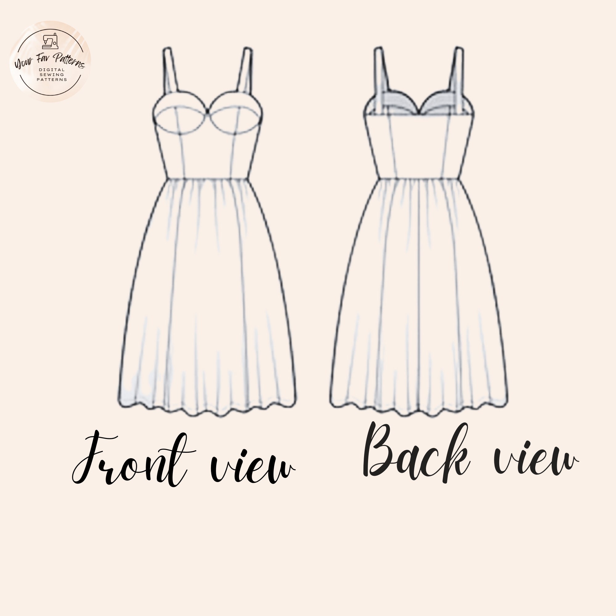 Patron Robe Bustier Patron de Couture Bustier Patron Corset Patron de ...