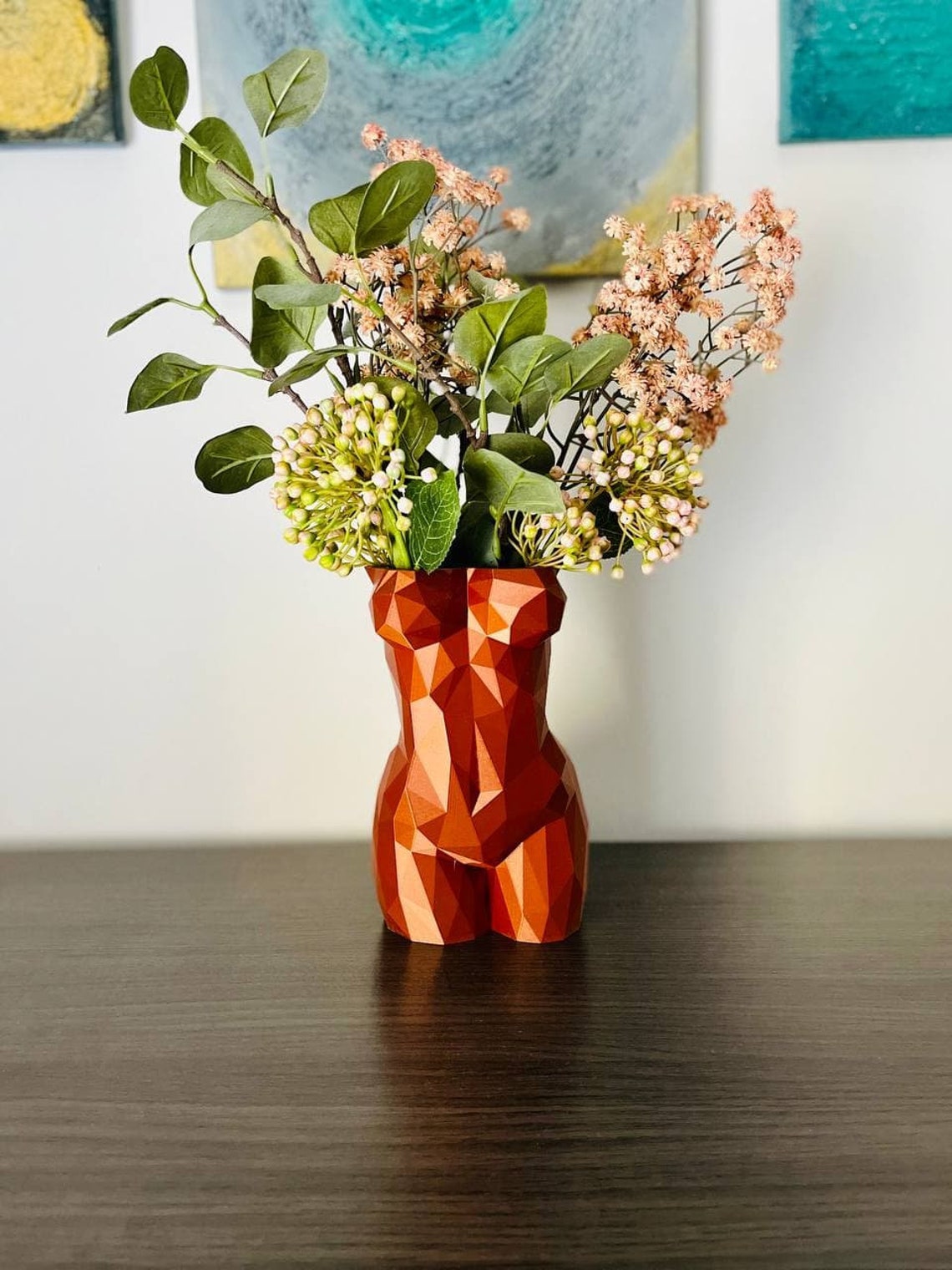 Women's Body Vase Low Poly / Low Poly Torso Female Vase / | Etsy