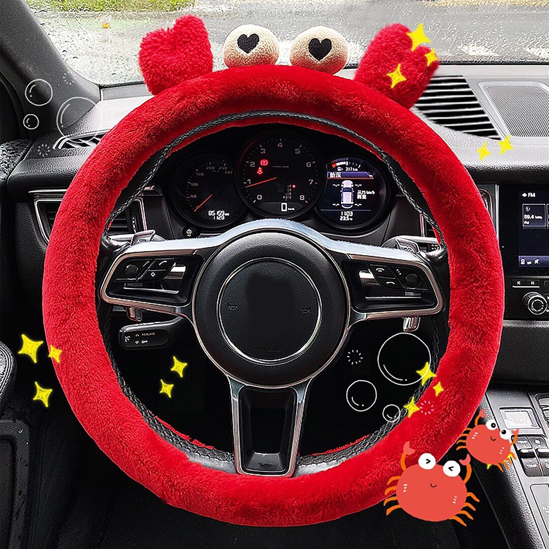 Cute Crab Steering Wheel Cover Kawaii Cartoon Red Crab - Etsy