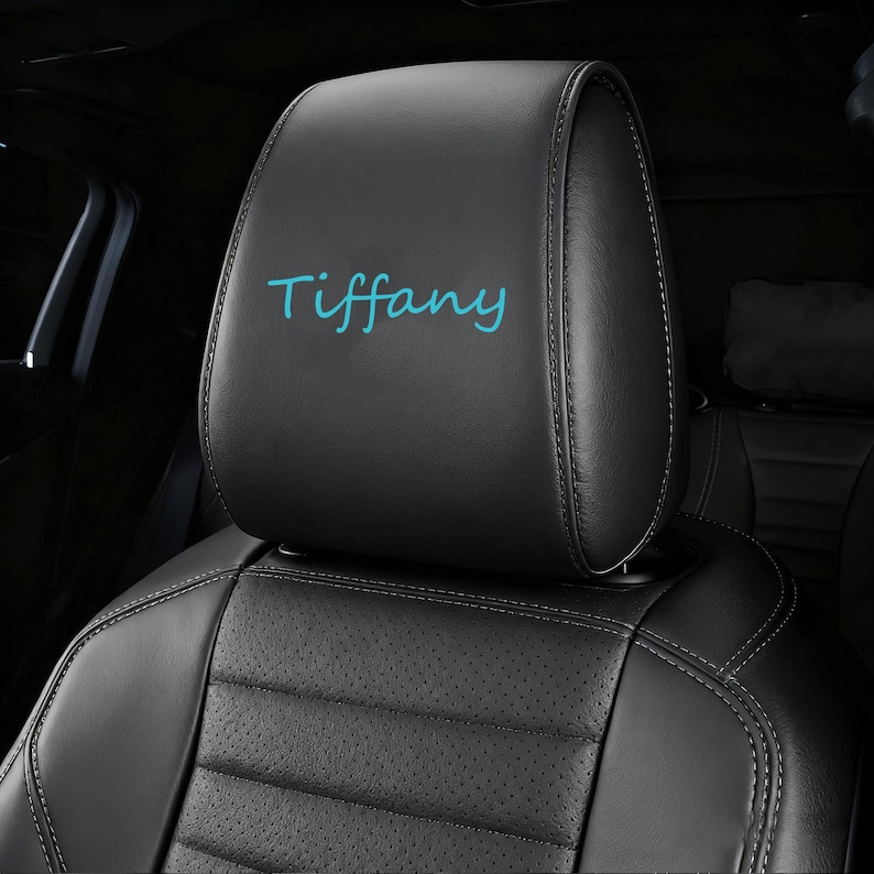 Car Seat Headrest Protector, Custom Car Headrest Covers, Car Interior ...
