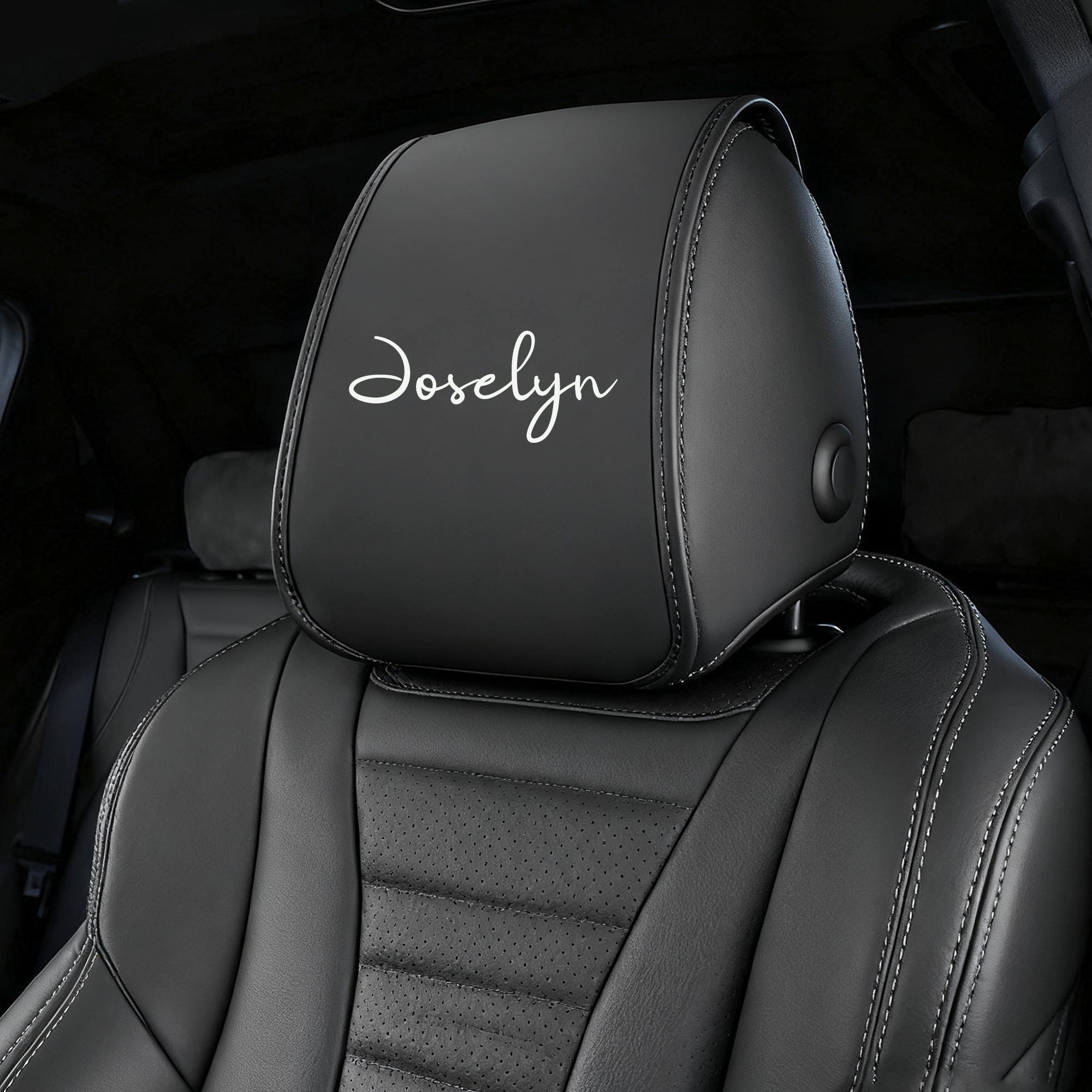 Car Seat Headrest Protector, Custom Car Headrest Covers, Car Interior ...