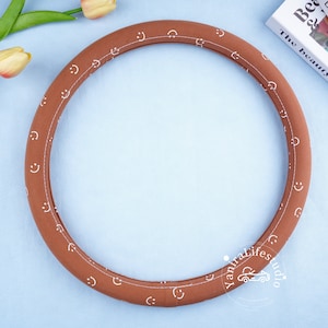 Cute Smiling Face Car Steering Wheel Cover,custom Text Smiling Face ...
