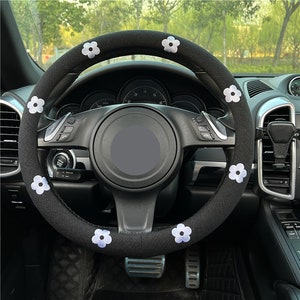 Cute Little Daisy Car Steering Wheel Cover for Women,custom Text Cotton ...
