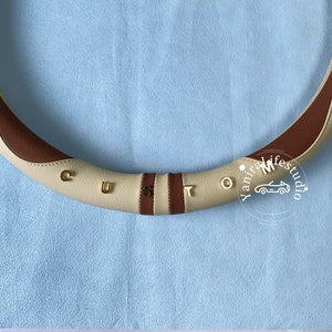 Retro Fashion Beige Brown Steering Wheel Cover,custom Text Four Seasons ...