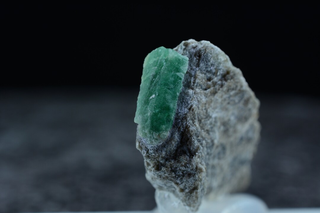 Rare Rarity, Light Green Emerald Crystal on Biotite Slate, Emerald ...