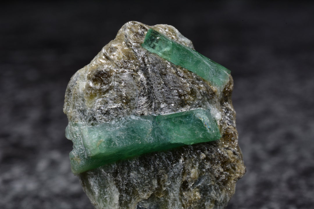 Rare Rarity, Green Emerald on Biotite Slate Matrix, Emerald Specimen ...