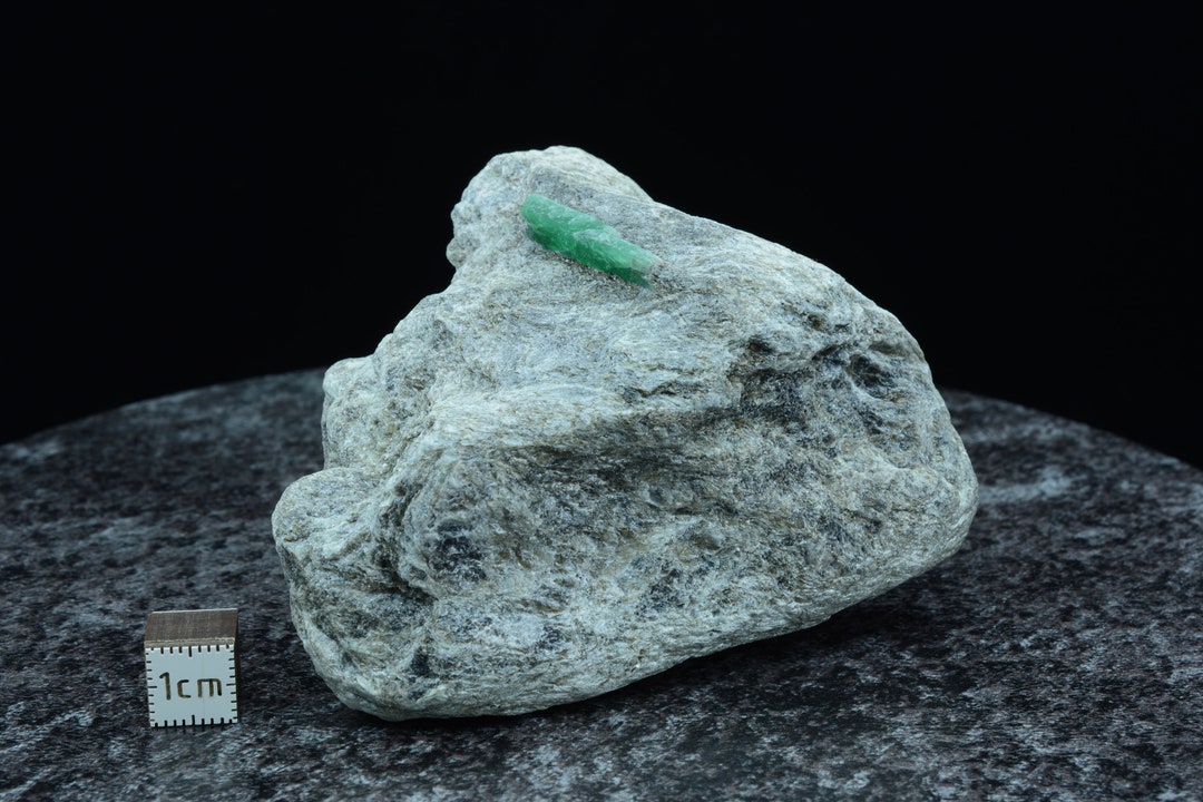 Rare Rarity, Large Green Emerald on Biotite Slate Matrix, Emerald ...
