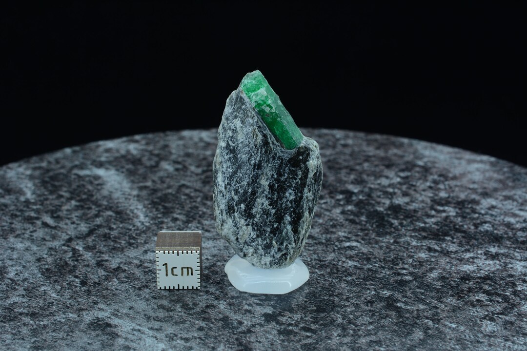 Rare Rarity, Dark Green Emerald on Biotite Slate Matrix, Emerald Grade ...