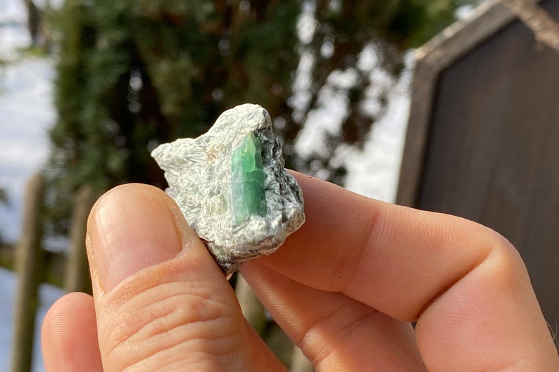 Rare Rarity, Green Emerald on Biotite Slate Matrix, Emerald Specimen ...