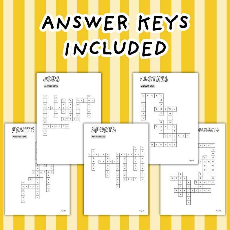 Printable Crossword Puzzle Pack for Grades 4–6 | 30 Fun Themed Puzzles ...