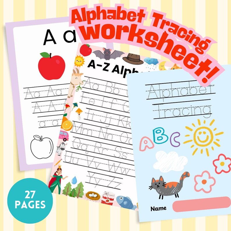 Printable Alphabet Tracing and Coloring Worksheets | Kids Handwriting ...
