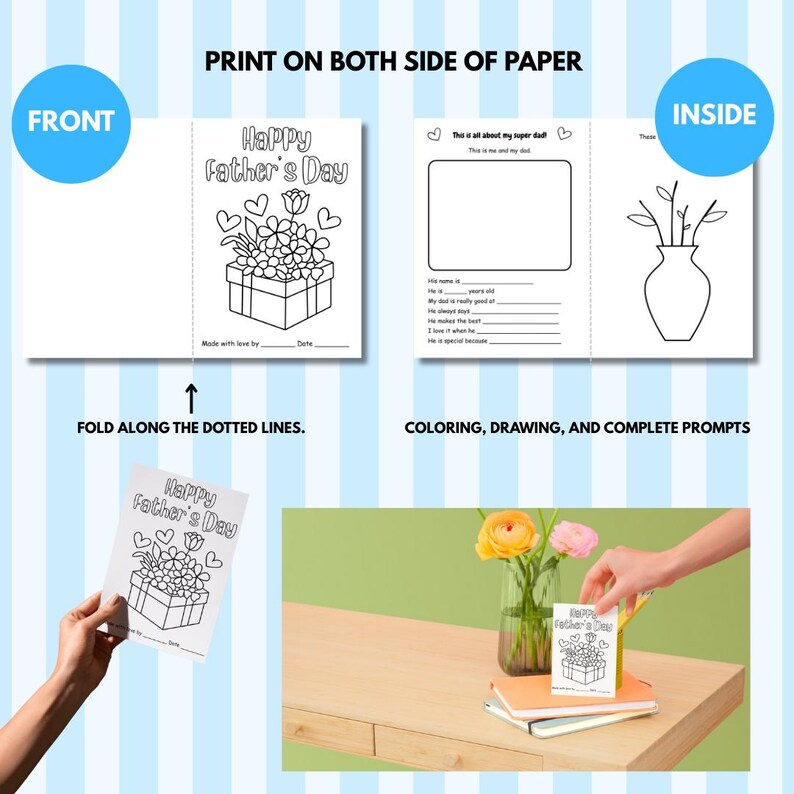Printable Father's Day Coloring Card for Kids - Fun DIY Activity Gift ...