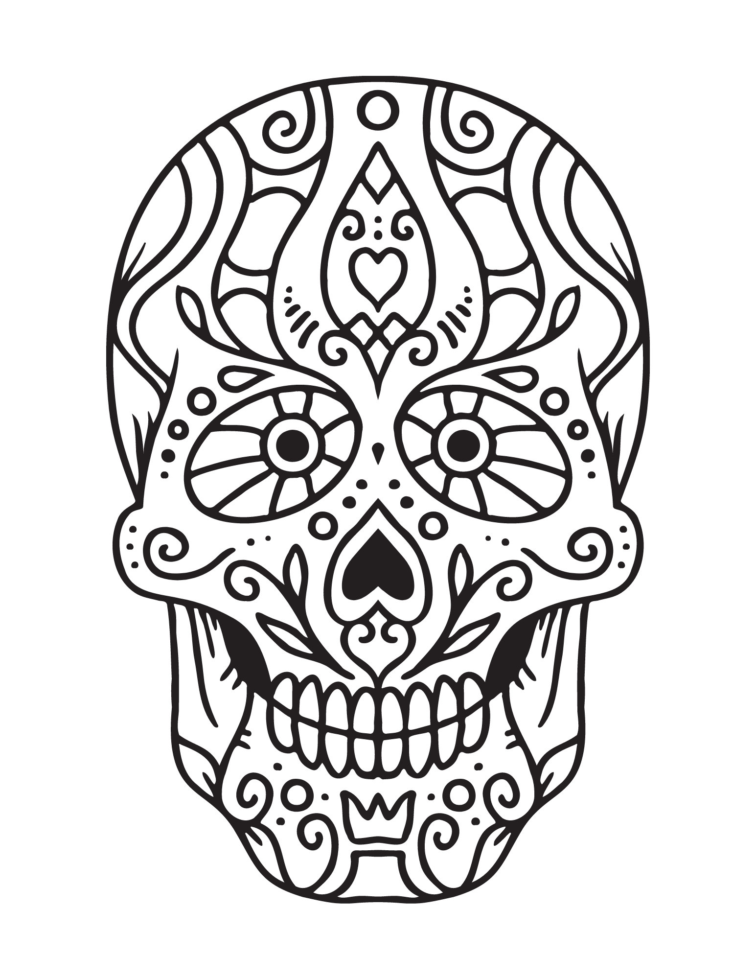 20 Sugar Skulls Coloring Pages - Etsy Canada
