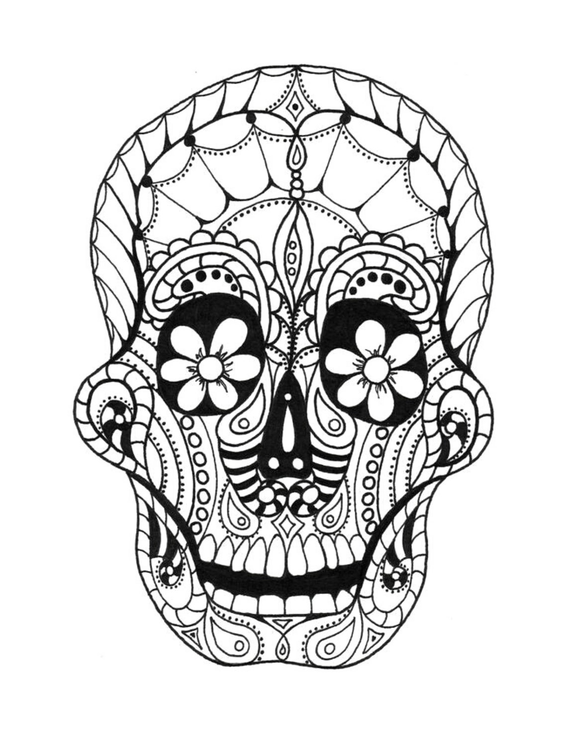 20 Sugar Skulls Coloring Pages - Etsy Canada
