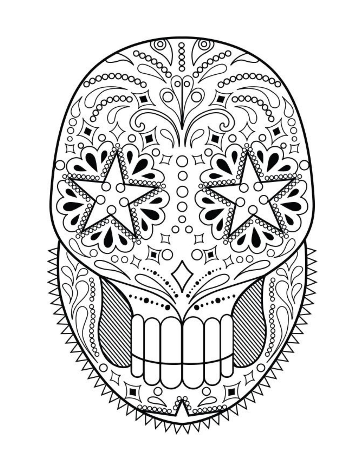 20 Sugar Skulls Coloring Pages - Etsy Canada