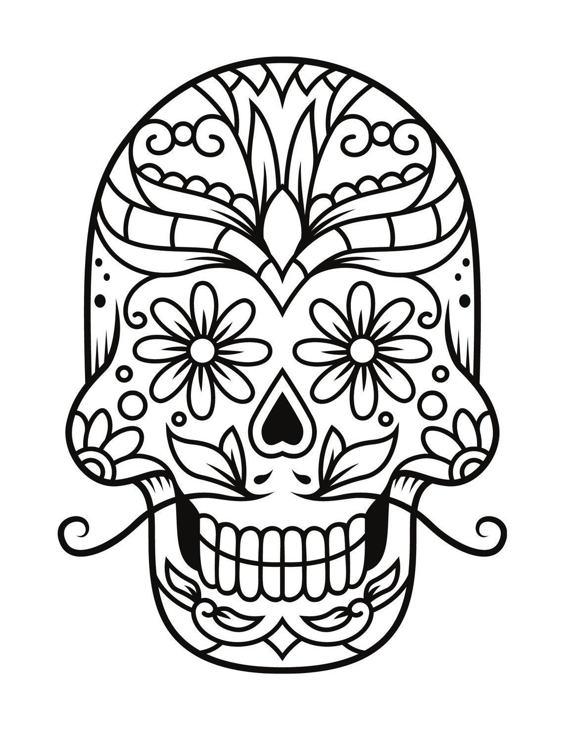 20 Sugar Skulls Coloring Pages - Etsy Canada