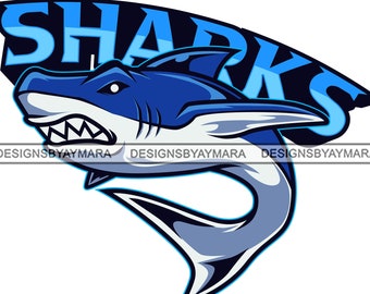 Sharks Mascot Svg | Etsy