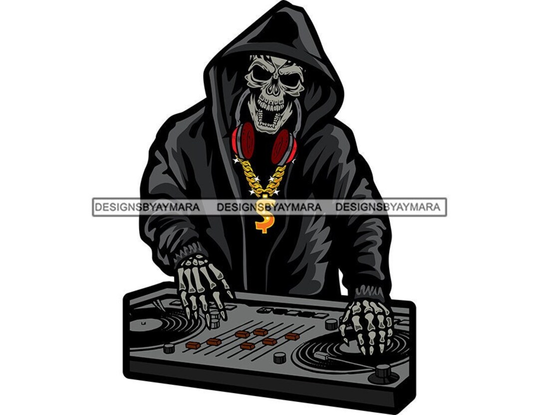 Headphones Skull Skeleton Human Gold Chain Audio Headset Earphone ...