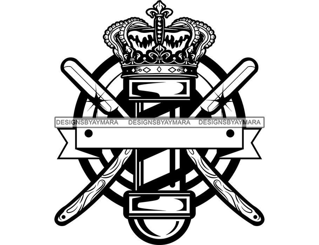 Barbershop Logo Razors Shave Barber Pole Light Barber Wall Art Emblem ...