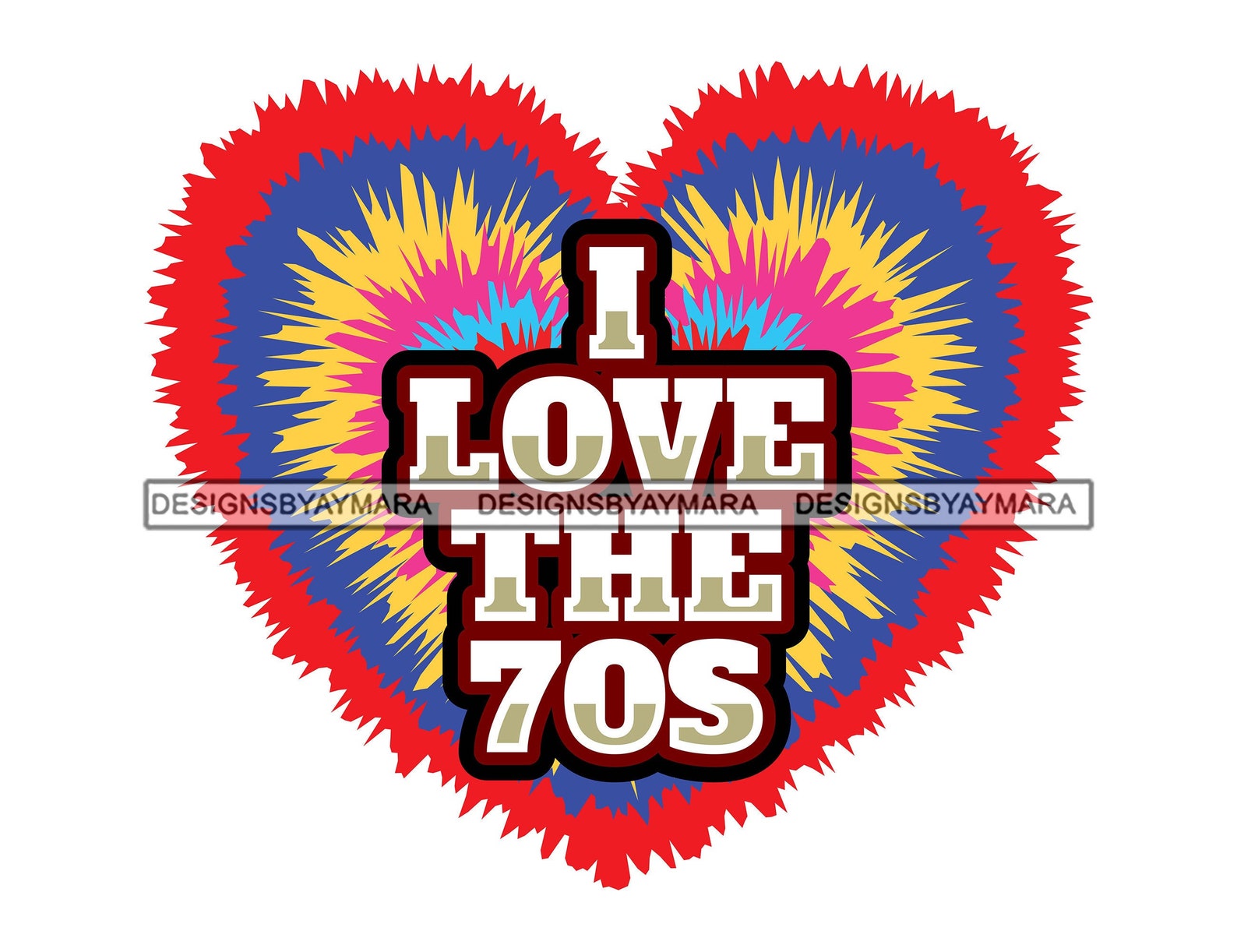 I Love 70's Years Heart Love Forever Seventies Disco - Etsy