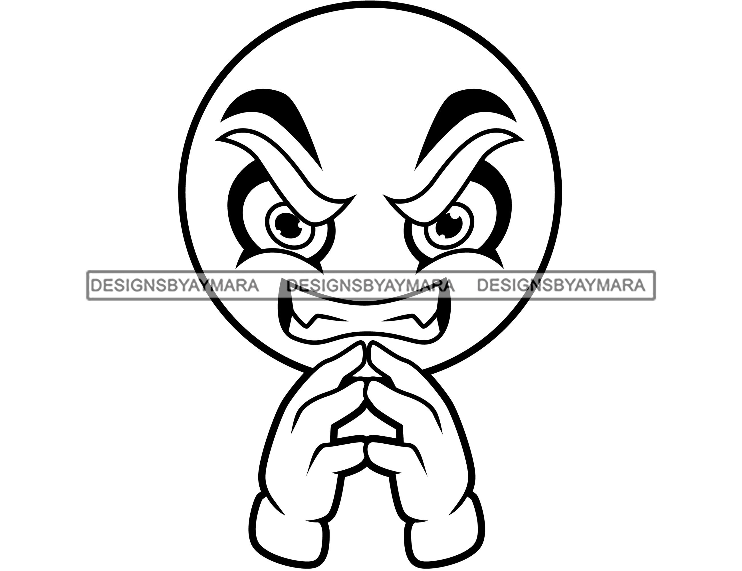 Face Emoji Angry Mad Text Message Cartoon Tattoo Ink Art | Etsy