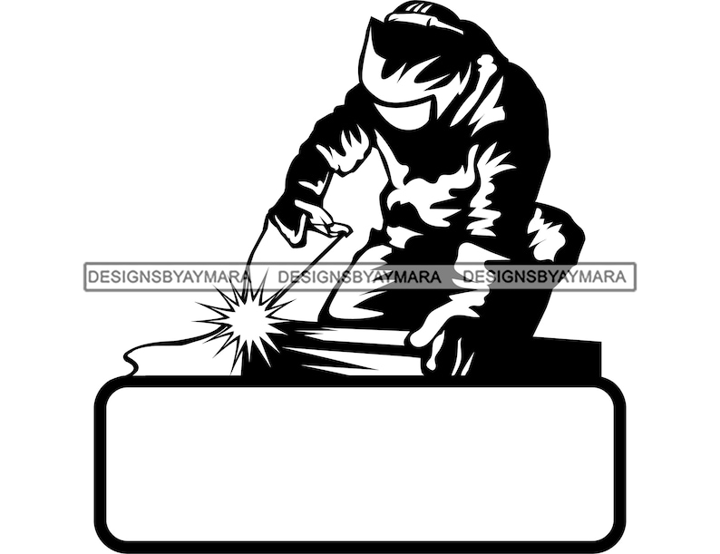Welder Man Welding Sign Working Torch Spark Heat Metalwork Illustration ...