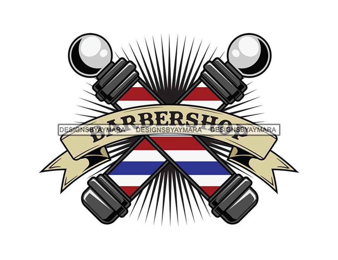 Barber Shop Logo Sign Banner Pole Post Spinning Barber Vintage Male ...