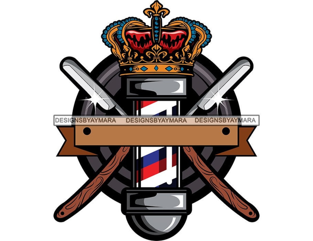 Barbershop Logo Razors Shave Barber Pole Light Barber Wall Art Emblem ...