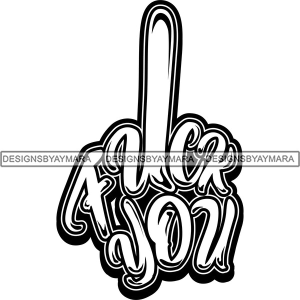 Middle Finger Text Art - Etsy