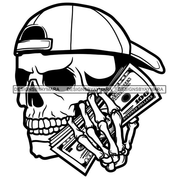Skull Baseball Cap Vector - Etsy