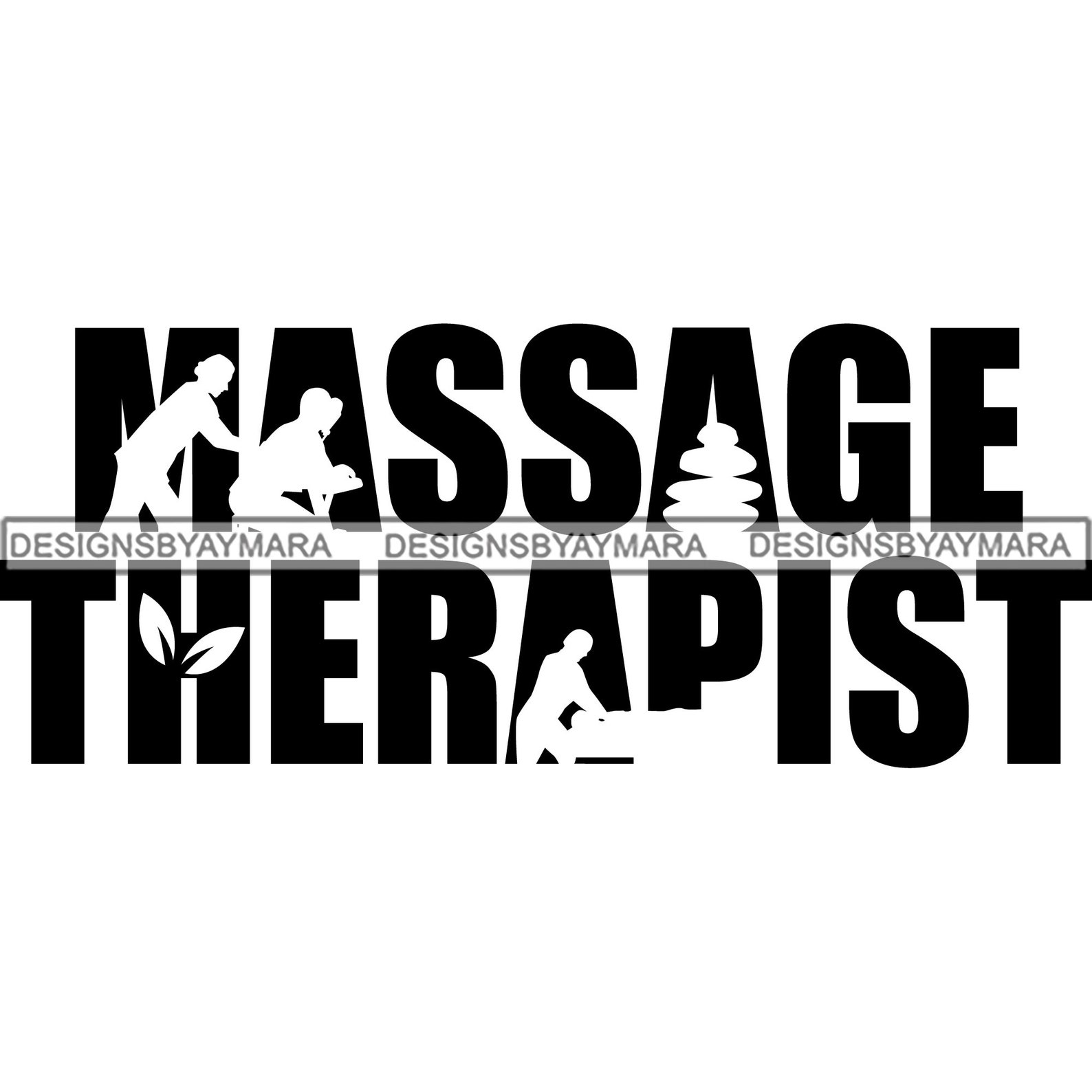 Massage Therapist Relaxing Muscles Treatment Wellness Banner Illustration Bw Svg Png