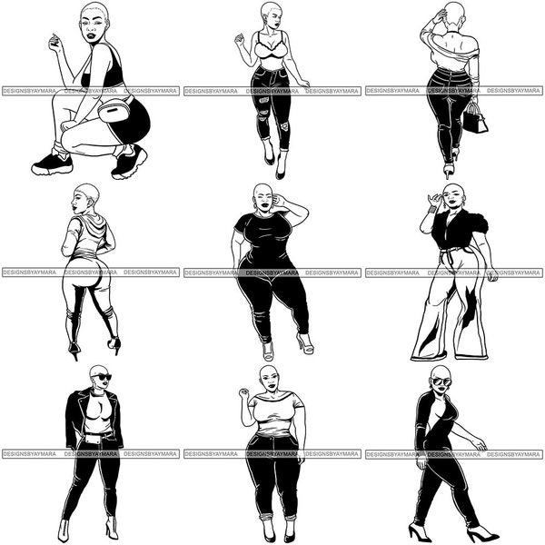 Bald Woman Clipart - Etsy
