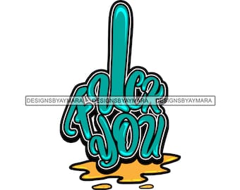 Middle Finger Text Art - Etsy