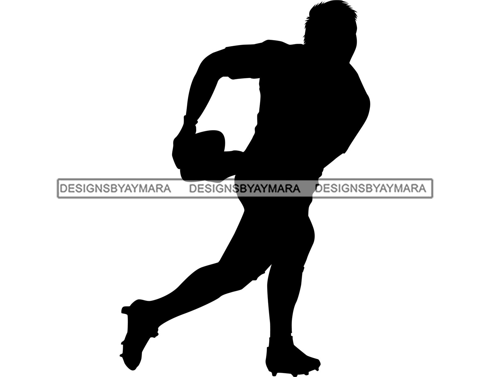 Rugby Player Silhouette Pitch Grass Kick Competition Sport | Etsy