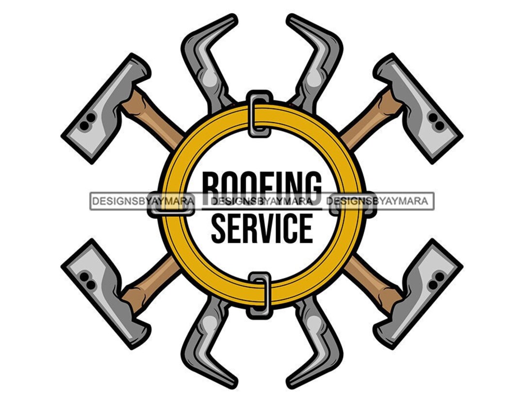 Logotipo de techado Servicio Ocupación Herramientas Casa Edificio Techo ...
