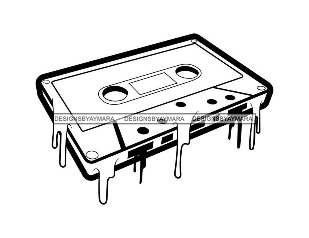Cassette Tape Dripping Retro Music Boombox Tape Recorder Sound Songs ...