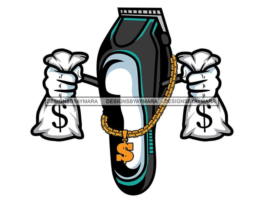 Barber Shop Clippers Gangster Bank Bags Cash Money Gold Chain Hair ...